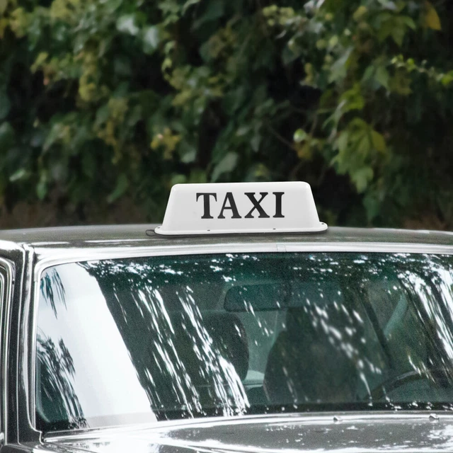 LED MAGNETIC TAXI Sign Cab Roof Top Illuminated Topper Waterproof White ...