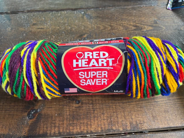 RED HEART SUPER Saver Yarn Multi #0950 Mexicana 4 porsted moyen 244 ...
