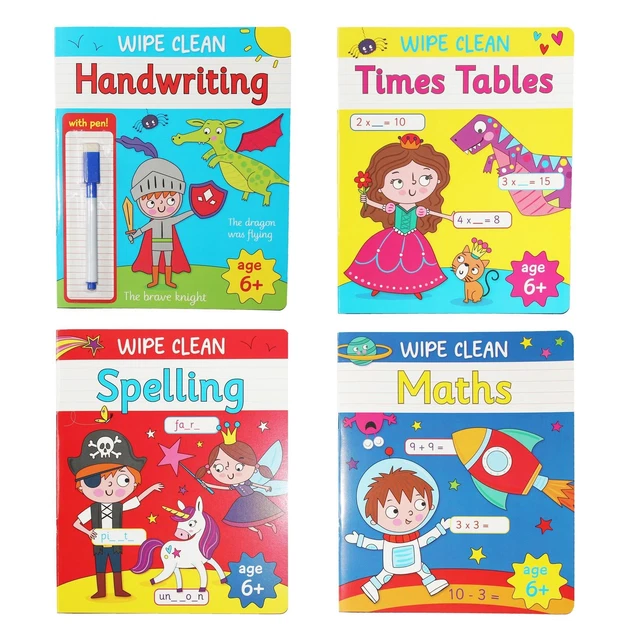 LEARN WITH ME Wipe Clean Books with Pen Set of 4 with Carry Pack 6 ...