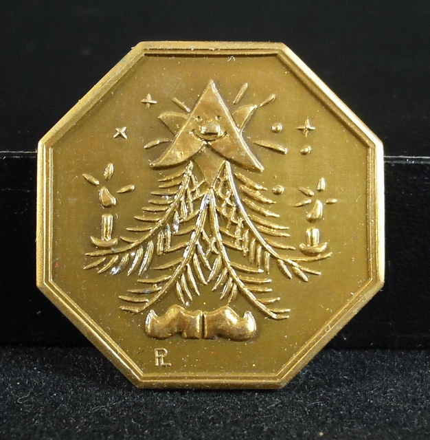 MÉDAILLE JETON DE voeux new year token le sapin de Noël étoile ...