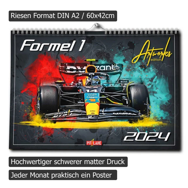 FORMULE 1 CALENDRIER 2024 | Calendrier au format DIN A2 - 60x42cm ...