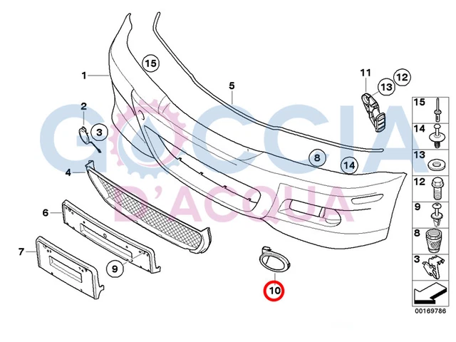 GENUINE BMW E46 Coupe-Convertible Fog Spot Light Surround Left ...