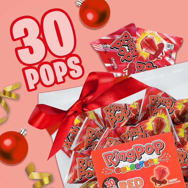 RED HALLOWEEN CANDY Lollipops, 30 Ct Bulk Individually Wrapped in Red ...