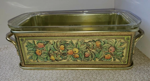 PYREX GLASS MEATLOAF/BREAD Pan And Harvest Metal Holder #213 £14.94 ...