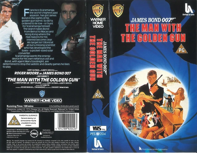 JAMES BOND - Man With The Golden Gun (3) / Uk Sell Thru Video Sleeve ...