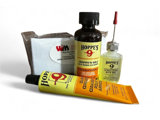 HOPPES GUN BORE Cleaner Needle Oiler Lubricating Oil Gun Grease Patches ...