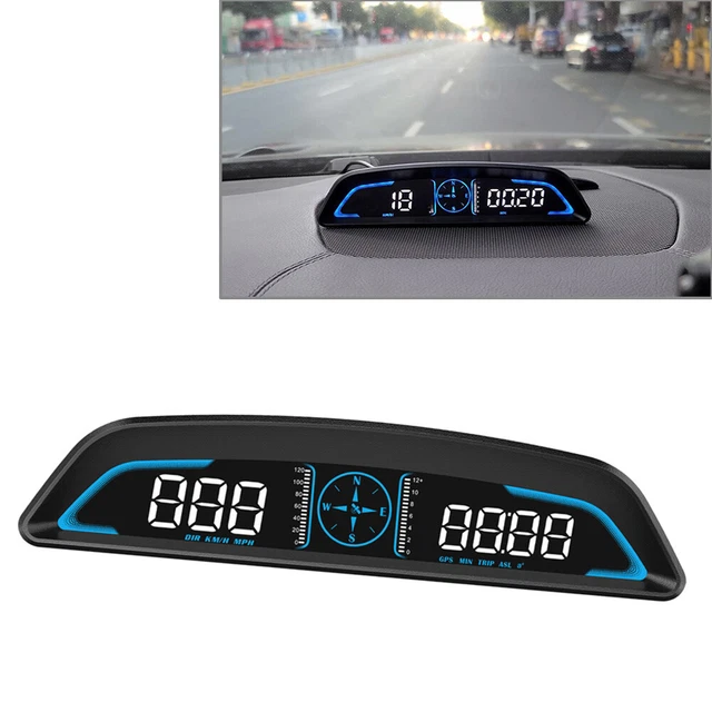 CAR GPS HUD Speedometer Head Up Display Compass Overspeed Alarm For All ...