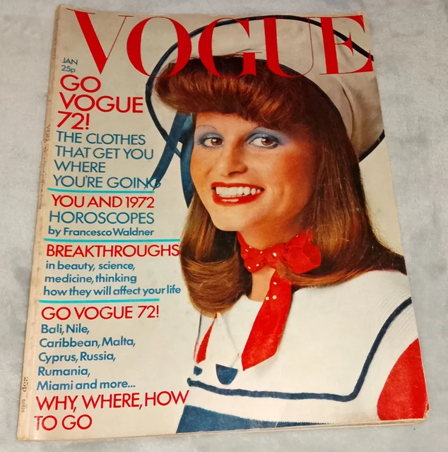 VOGUE MAGAZINE JANUARY 1972 NORMAN PARKINSON Jean Shrimpton VINTAGE 70s ...