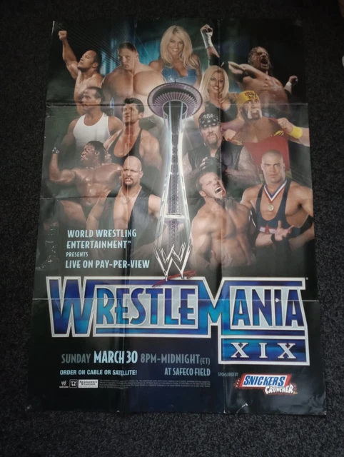 WWE WRESTLEMANIA XIX Vintage Poster RARE WWF WWE PPV Poster £10.00 - PicClick UK