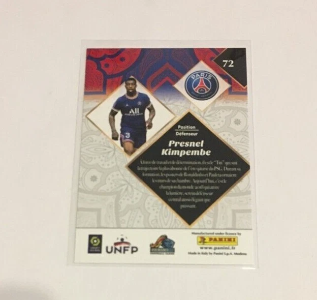CARTE CARD N°72 Presnel KIMPEMBE PSG Paris PANINI Football Cards Ultra ...
