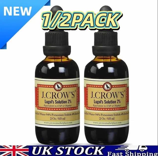 1-2PACK | J.CROW'S Lugol'S Solution Of Iodine 2% 2Oz UK 2026 £9.99 ...
