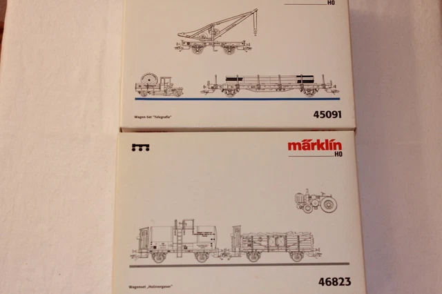 MÄRKLIN H0 WAGENSET 45091 Telegrafie und 46823 Holvergaser, sehr guter ...