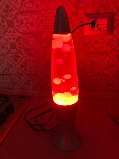 LAMPADA LAVA LAMP Da Tavolo Luce Notte Design Arredo Vetro Rosso ...
