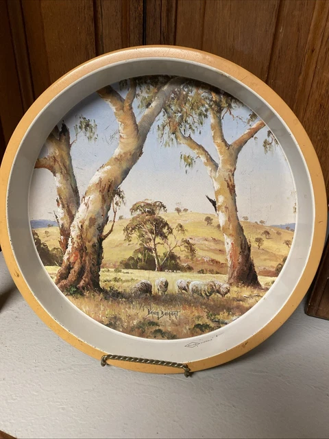VINTAGE WILLOW TIN Tray With Brian Baigent Rural Scene $32.00 - PicClick AU