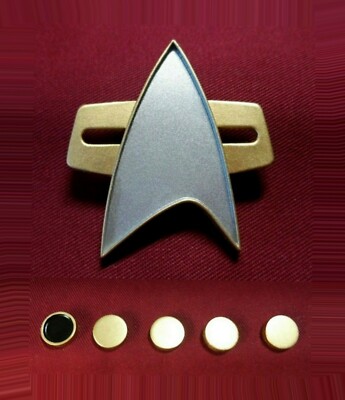 STAR TREK THE Next Generation Communicator Combadge Comm Badge Rank Pin ...