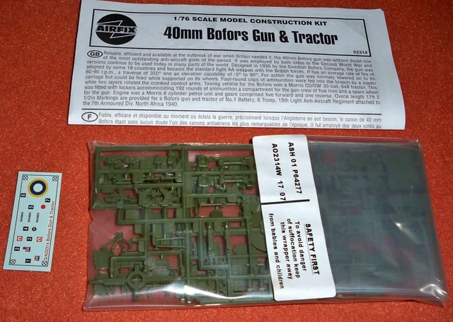 MAQUETTE BOFORS 40MM Gun & Tractor - Airfix 1:76. EUR 15,00 - PicClick FR