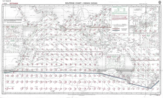 ADMIRALTY 5126(9) ROUTEING Chart Indian Ocean Chart Map Maritime Paper ...