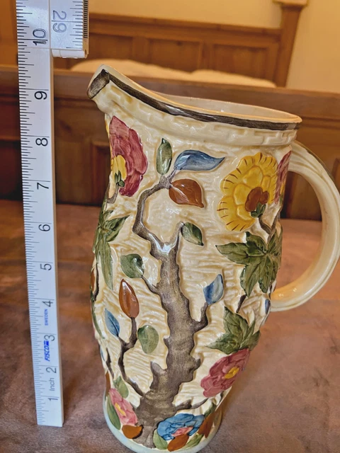 VINTAGE H.J. WOOD Indian Tree Hand Painted Pottery Jug 579 ...