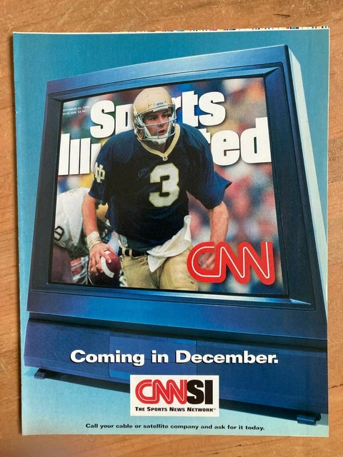 CNN SPORTS ILLUSTRATED CNNSI Launch Rick Mirer Vintage Print Ad 1996 $8 ...