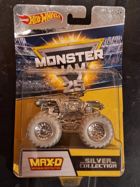 HOT WHEELS MONSTER Jam MAX-D 25th Anniversary Silver Collection Truck ...
