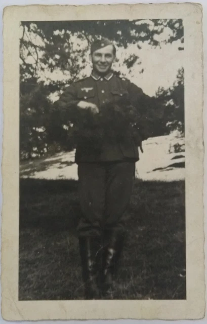 WWII GERMAN SOLDIER Wehrmacht Uniform Named Patriotic Real Photo PC ...