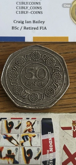 OLD STYLE GIBRALTAR CANDY TUFT FLOWERS 1988 50p COIN CIRCULATED ...