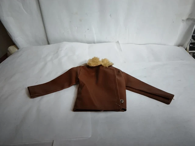 VINTAGE ACTION MAN Pilots Leather Jacket RAF Military Figures Palitoy ...