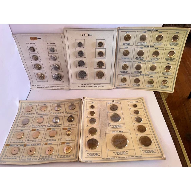 C1970S SALESMAN SAMPLE Button Cards MOD Metal 5 Cards $35.00 - PicClick
