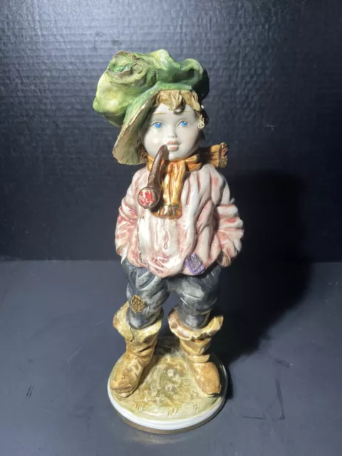 VINTAGE CAPODIMONTE ITALIAN Porcelain Figurine Young Boy Hobo Smoking A ... VINTAGE CAPODIMONTE ITALIAN Porcelain Figurine Young Boy Hobo Smoking A ...