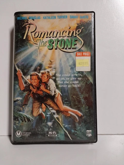 ROMANCING THE STONE VHS AU First Release Clamshell Ex Rental $28.00 ...