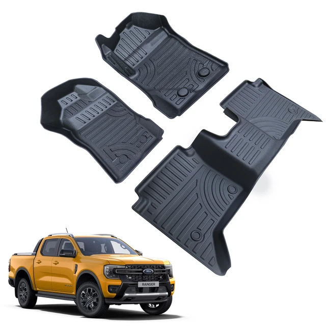 3PCS SET TAILORED Fit Floor Mats For Ford Ranger T9 2023-On Double Cab Rubber £113.05 - PicClick UK