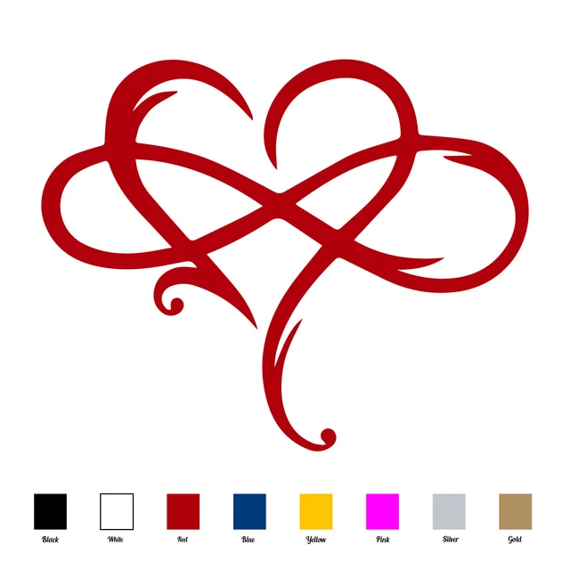 INFINITY SYMBOL HEART Decal Vinyl Sticker Love Is Forever Car Window $4 ...