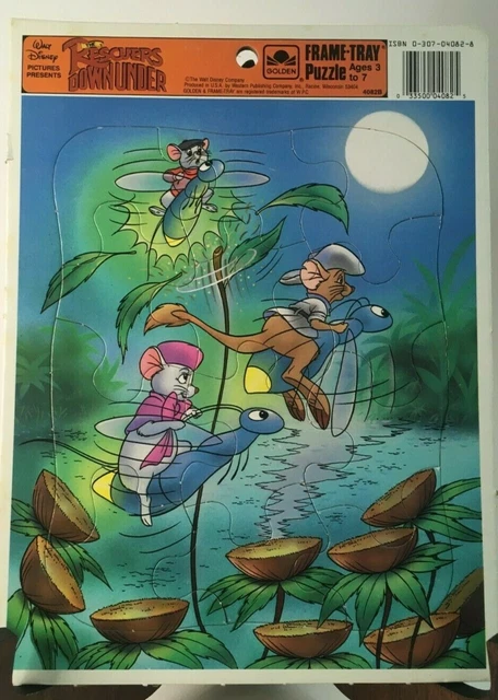 DISNEY RESCUERS DOWN Under Frame-Tray Puzzle Cardboard Golden Vintage £ ...