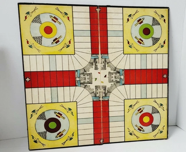 ANTIQUE RARE PARCHEESI Board Chess India Extremely Rare Hard to Find £ ...