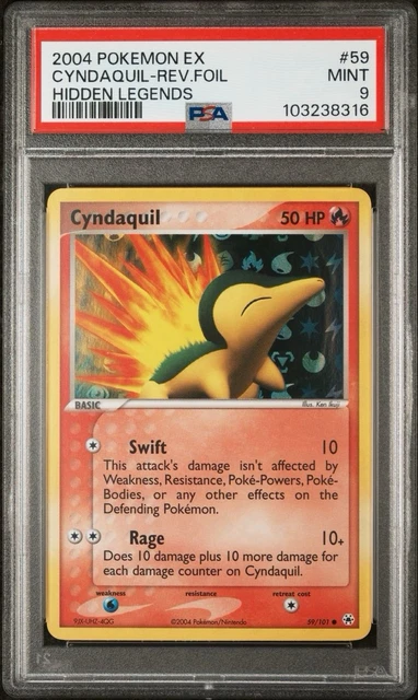 CYNDAQUIL 59/101 POKEMON Card Ex Hidden Legends Reverse Holo PSA 9 MINT ...