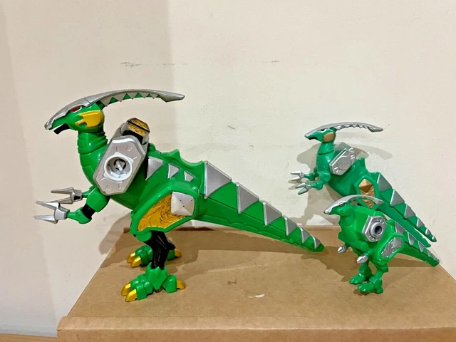 POWER RANGERS DX Dino Thunder Green Parasaur Megazord Zord + 2 Mini ...