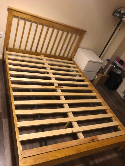 SOLID WOOD DOUBLE bed frame used £83.90 - PicClick UK