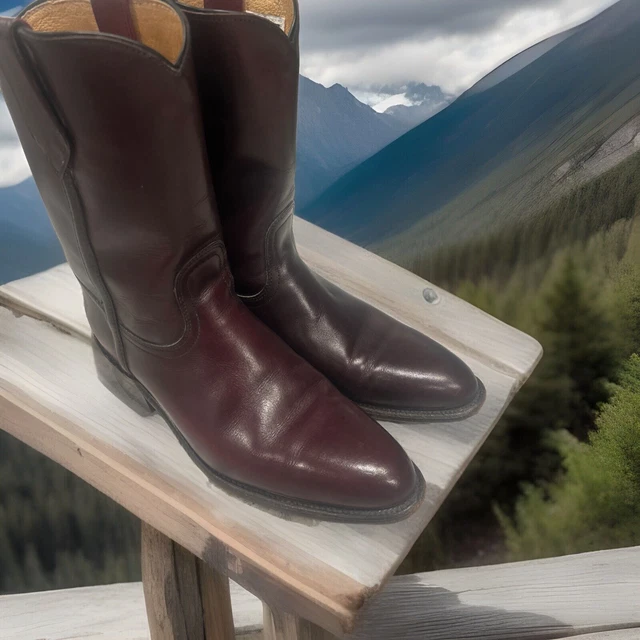 FRYE 3150 OXBLOOD Vintage Mens Western Cowboy Leather Billy Boots Size ...