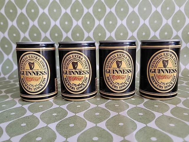 4 VINTAGE 1980’S Guinness Stout Ale Beer Cans 275ml 1983 Prop Retro £21 ...