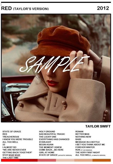 TAYLOR SWIFT - Red (Taylors Version) Album Poster - A4 £7.00 - PicClick UK