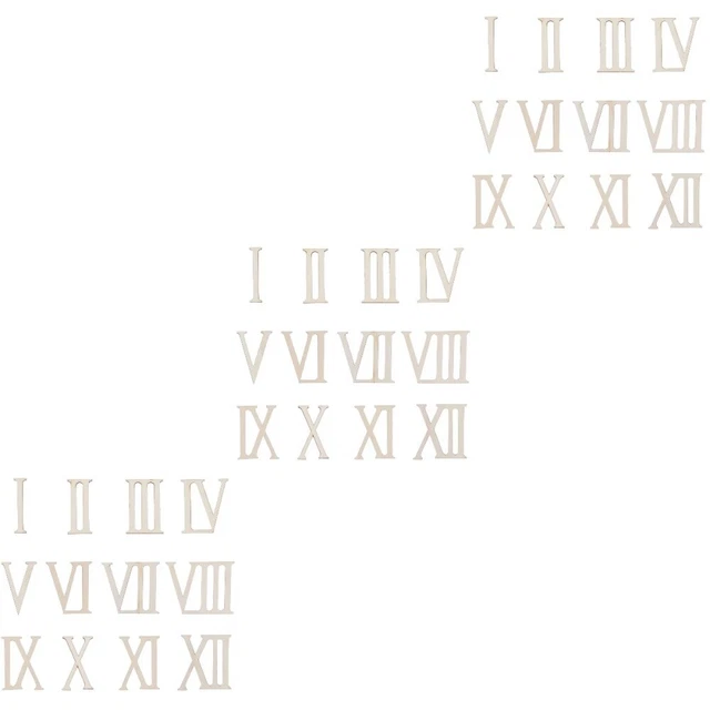 72 PCS/2 WOOD Numbers Crafts Roman Numerals Unfinished DIY Plaque ...