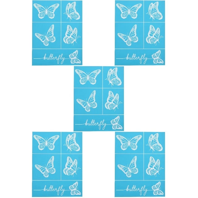 5 PCS DECORATIVE Border Stencils Template Butterfly-pattern Silk Screen ...