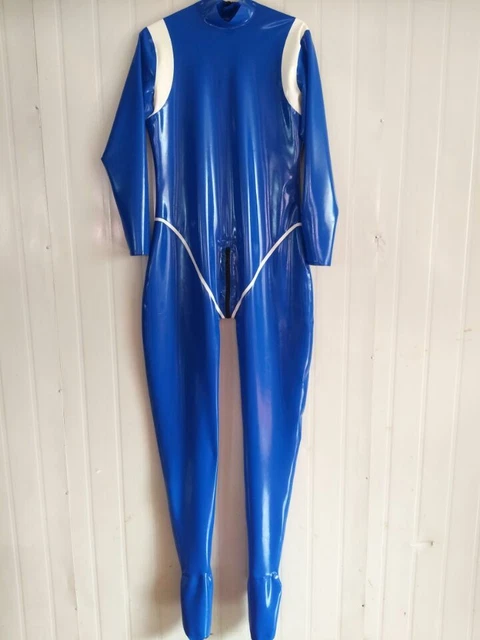 Gummi Latex Cosplay Uniform Catsuit Fullbody Overall Sexy Biue Women 04mm S Xxl Eur 5687