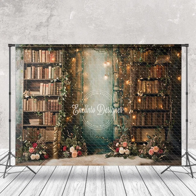 FLORAL CLUSTER LEAVES Bookshelf Spring Photo Backdrop $36.09 - PicClick AU