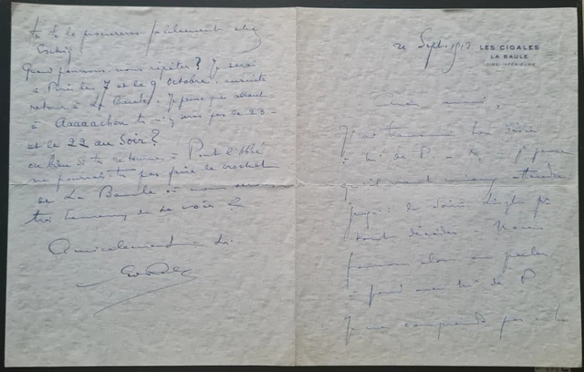 LETTRES D'ÉDOUARD RISLER +carte De Visite EUR 100,00 - PicClick FR