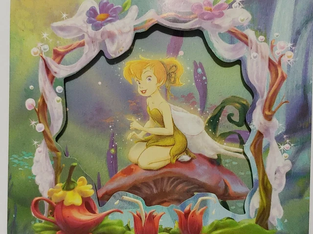 DISNEY 3D POP Out Paper Figures Tinkerbell Birthday Greeting Card w ...