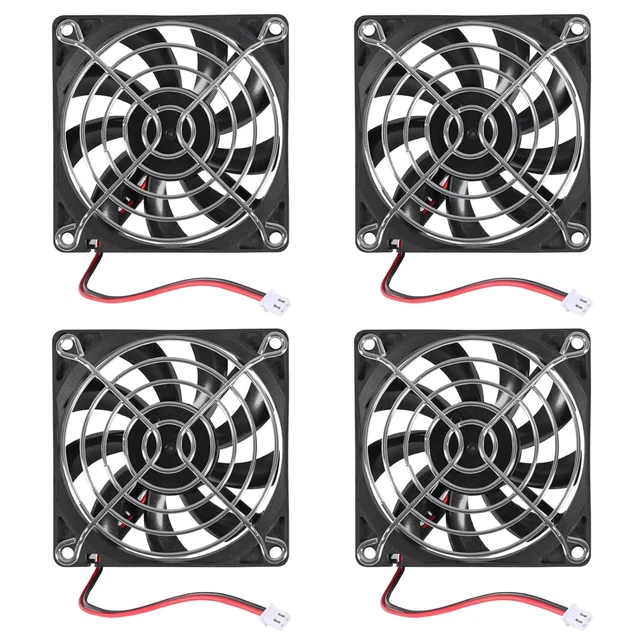 80MM 12V PC Case Fan 2800 RPM Axial Cooling 4-Pack 8CM Computer CPU ...