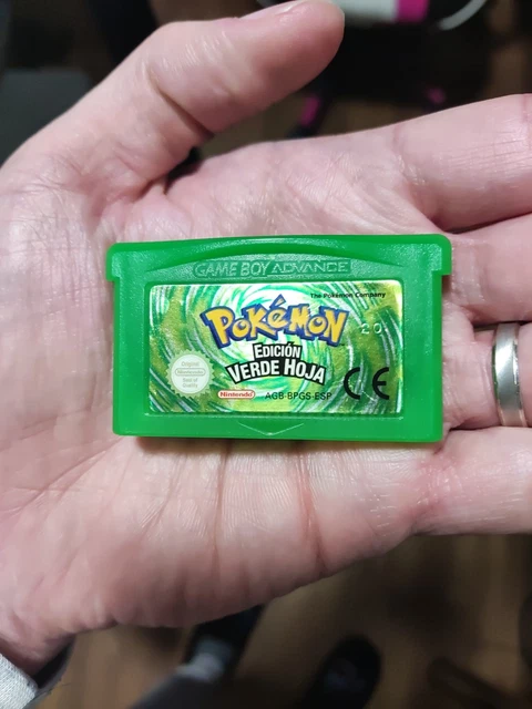 GBA POKEMON EDICION VERDE HOJA PAL ESPAÑA SOLO CARTUCHO 100% ORIGINAL ...