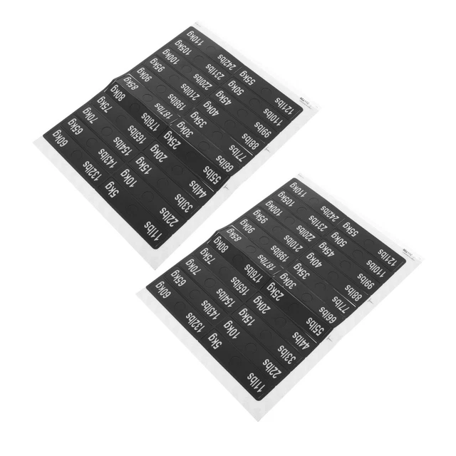 2 SHEETS WEIGHT Stack Stickers: 5-110kg/11lbs-242lbs Fitness Weight ...