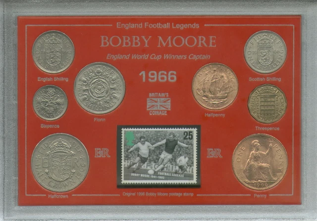 BOBBY MOORE WEST Ham United England Captain Hero Fan Gift Coin & Stamp ...